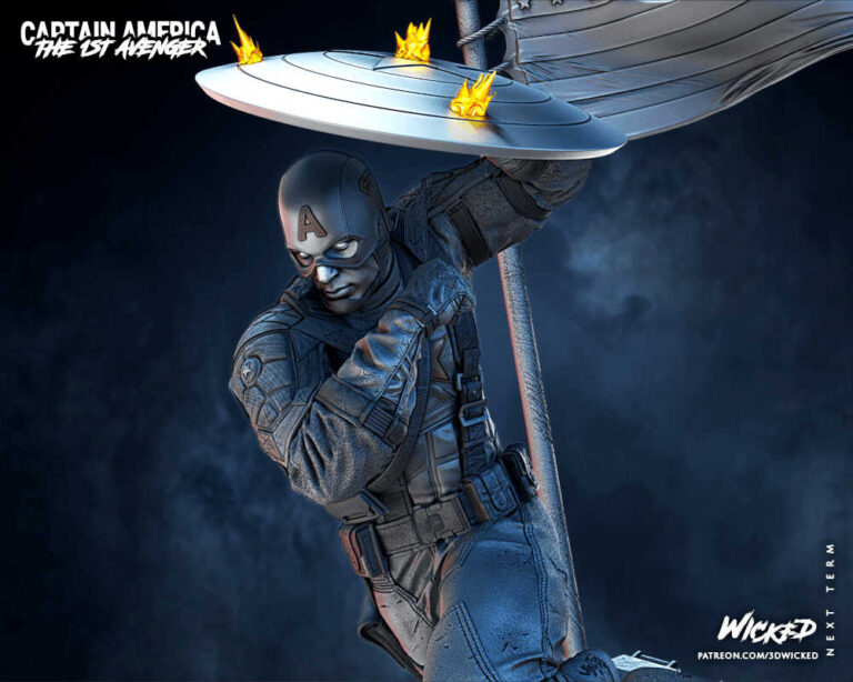 Captain America 3D Model Figure Wicked - Specter3D