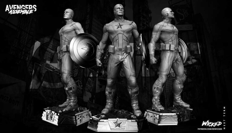 Captain America (First Avenger) 3D Model Figure Wicked - Specter3D