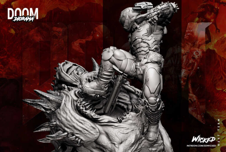 Doom Slayer Diorama 3D Model Figure Wicked - Specter3D