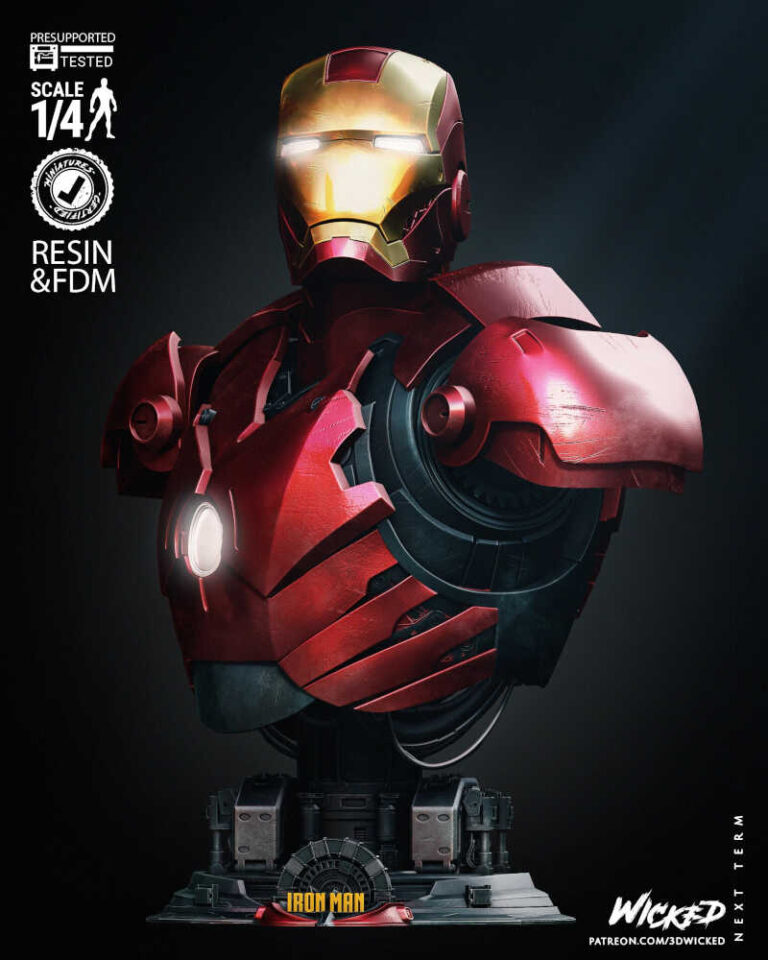 Iron Man 3D Model Portrait Bust Wicked - Specter3D