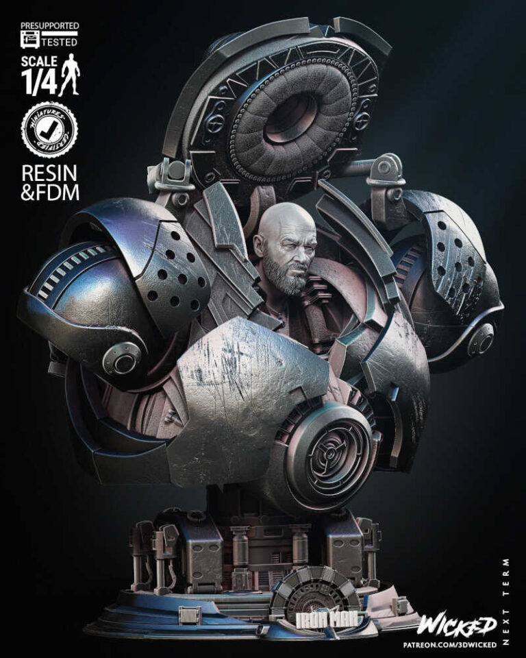 Iron Monger 3D Model Bust Wicked - Specter3D