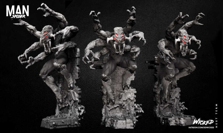 Man Spider 3D Model Figure Wicked - Specter3D