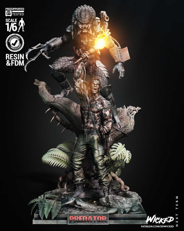 Predator And Dutch Diorama 3D Model Figure Wicked - Specter3D