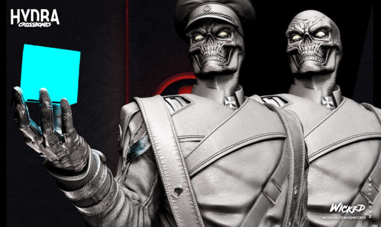 Red Skull 3D Model Bust Wicked - Specter3D