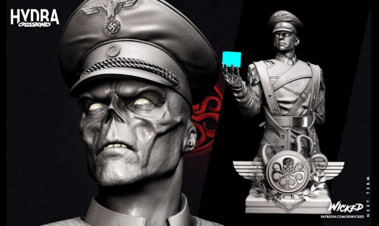 Red Skull 3D Model Bust Wicked - Specter3D