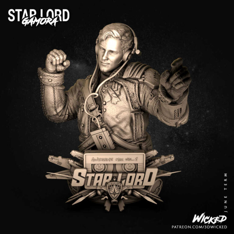 Star Lord 3D Model Bust Wicked - Specter3D