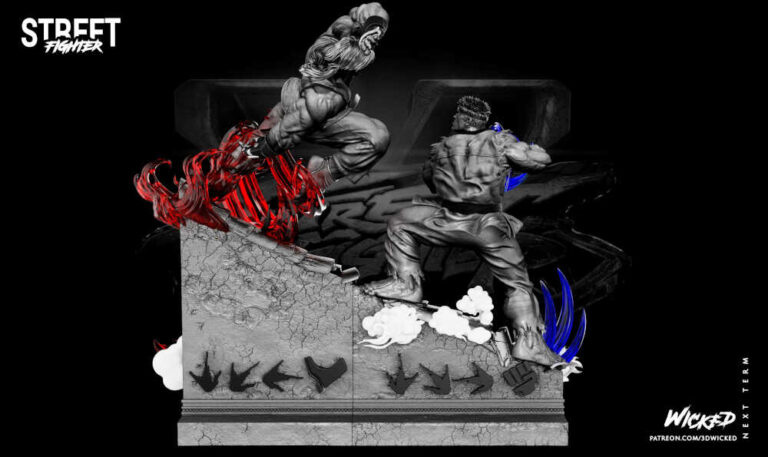 Ken And Ryu Diorama 3D Model Figure Wicked - Specter3D
