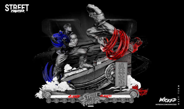 Ken And Ryu Diorama 3D Model Figure Wicked - Specter3D