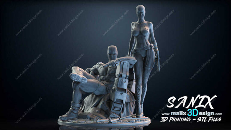 Deadpool And Lady Deadpool Diorama 3D Model Sanix 3D - Specter3D