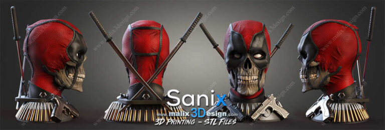 Deadpool 3D Model Bust Sanix 3D - Specter3D