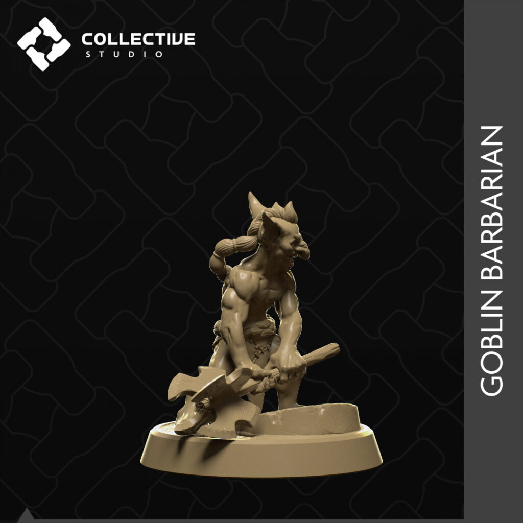 Goblin Barbarian 3D Miniature Collective Studio - Specter3D