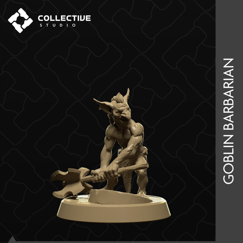 Goblin Barbarian 3D Miniature Collective Studio - Specter3D