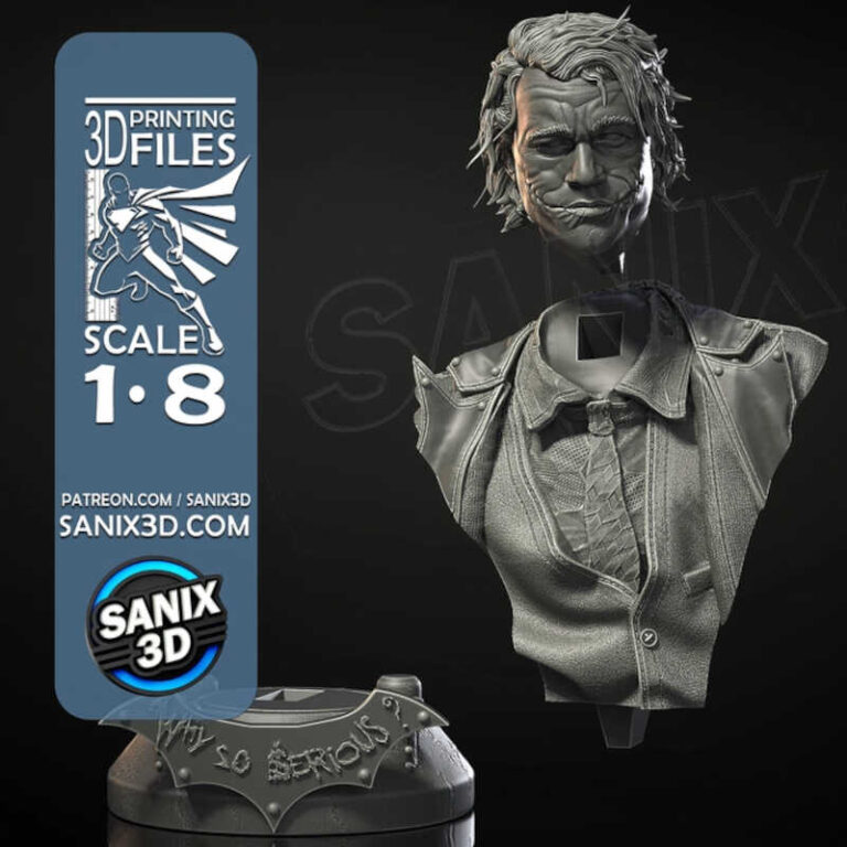 Heath Ledger's Joker 3D Model Bust Sanix 3D - Specter3D