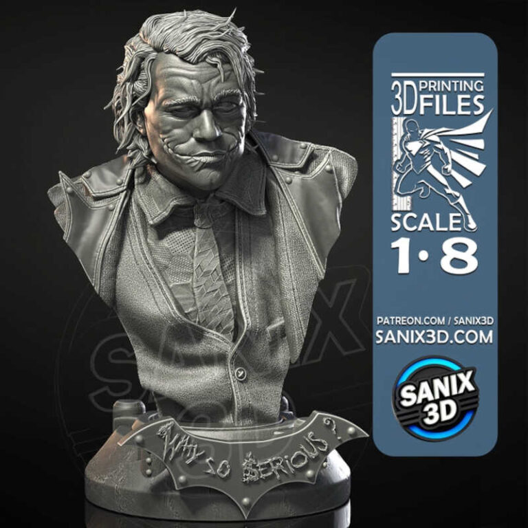 Heath Ledger's Joker 3D Model Bust Sanix 3D - Specter3D