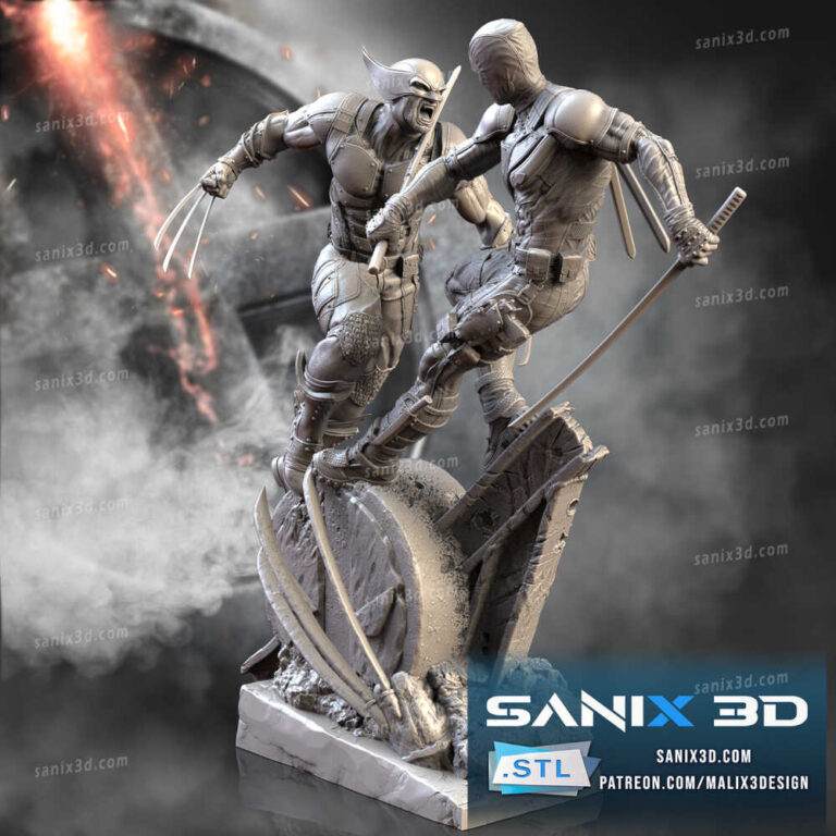 Deadpool and Wolverine Diorama 3D Model Sanix 3D - Specter3D
