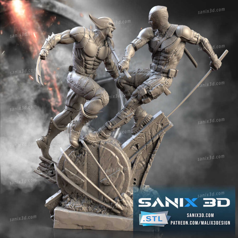 Deadpool and Wolverine Diorama 3D Model Sanix 3D - Specter3D