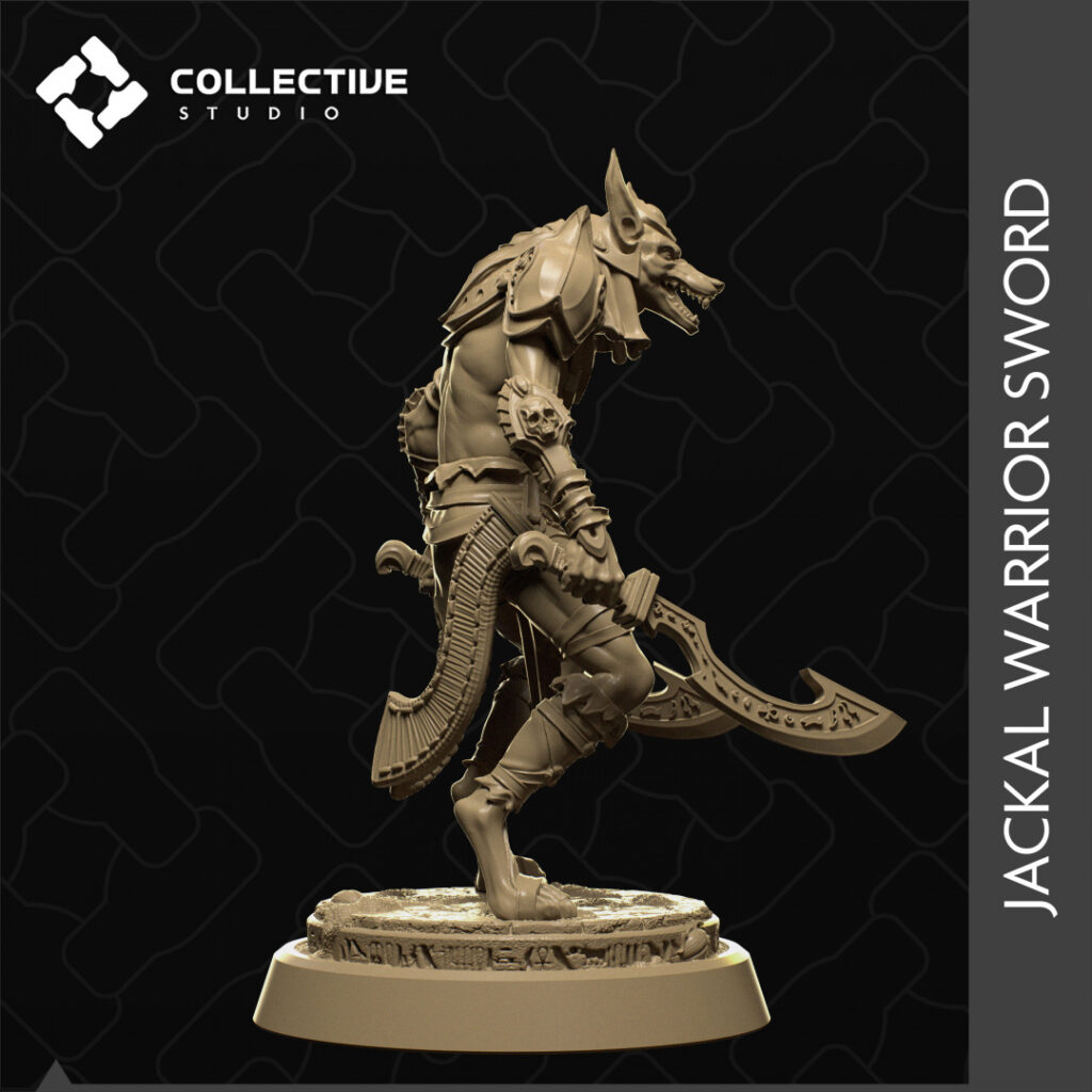 Jackal Warrior Sword 3D Miniature Collective Studio - Specter3D