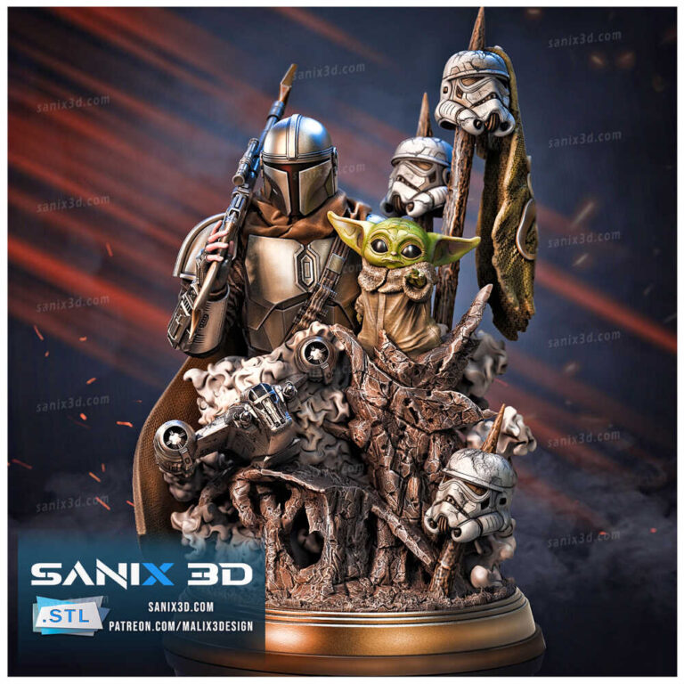 Mandalorian Diorama 3D Model Sanix 3D - Specter3D