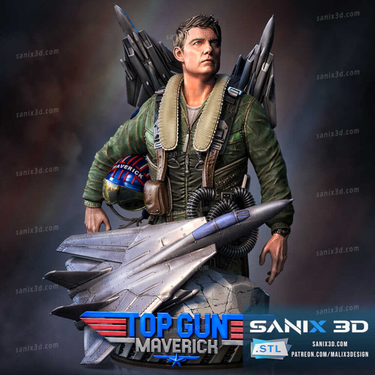 Top Gun 3D Model Bust Sanix 3D - Specter3D