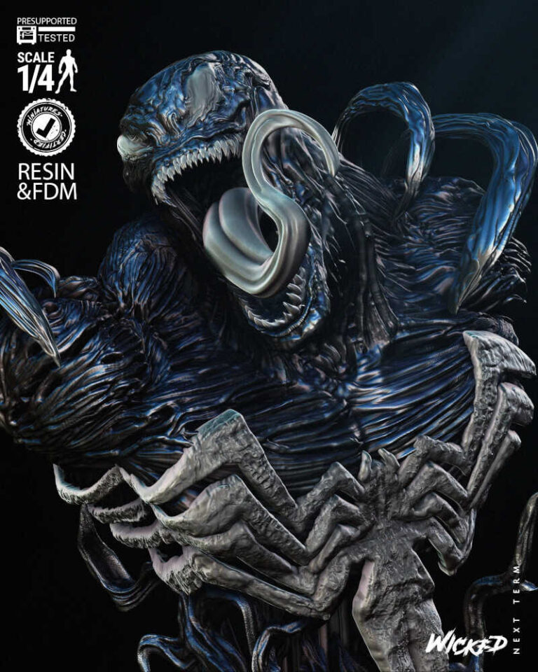 Venom 3D Model Portrait Bust Wicked - Specter3D