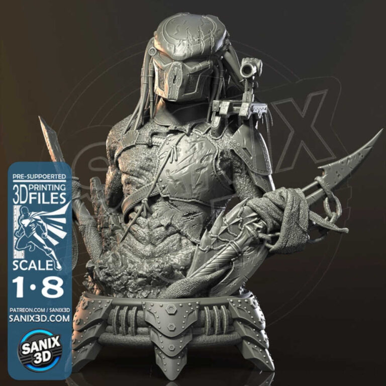Predator Variant 3D Model Bust Sanix 3D - Specter3D