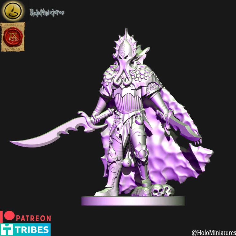 Dark Elves Corsair Lord 3D Miniature HoloMiniatures - Specter3D